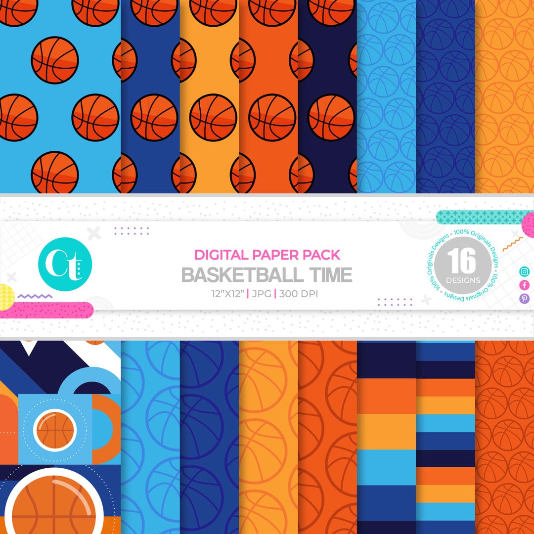 Basketball Paper,basketball Digital Paper, Basketball Design ...