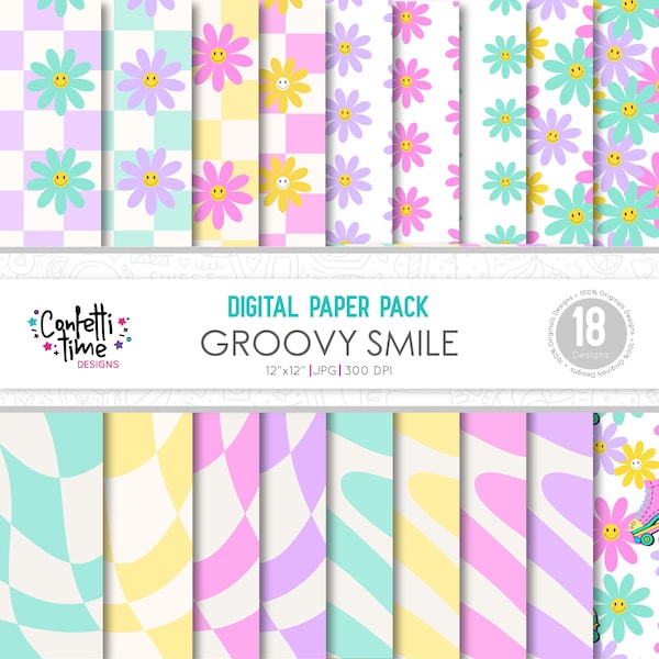 Smile Face Digital Paper - Etsy