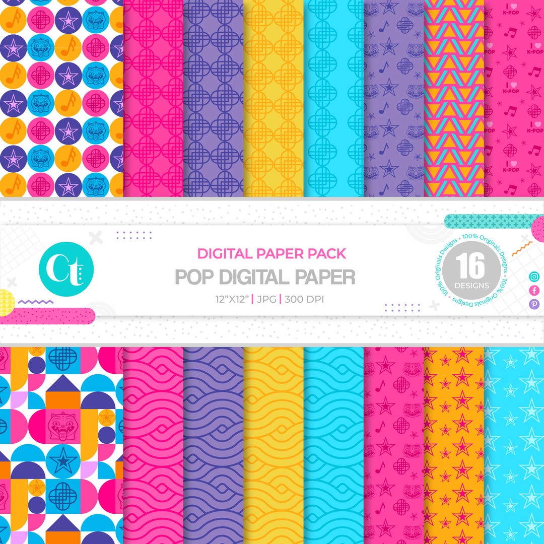 Pop Digital Paper, Inspiration Hunters, Demon Hunters, Kpop Paper, Kpop ...