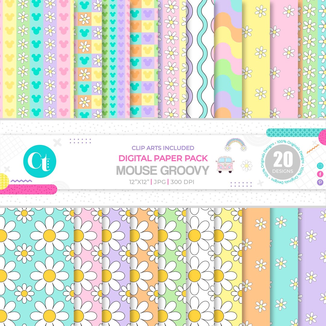 Mouse Groovy, Groovy Digital Paper, Mouse Digital Paper, Groovy Digital ...