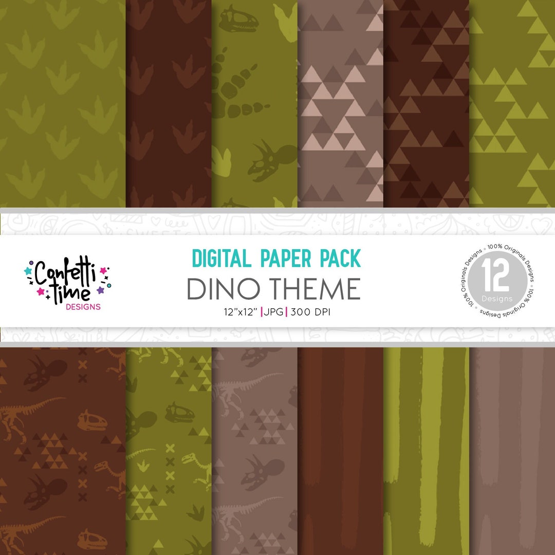 Dinosaur Digital Paper, Dino Pattern