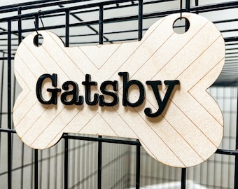 Personalized Dog Crate Sign Dog Kennel Tag - Etsy