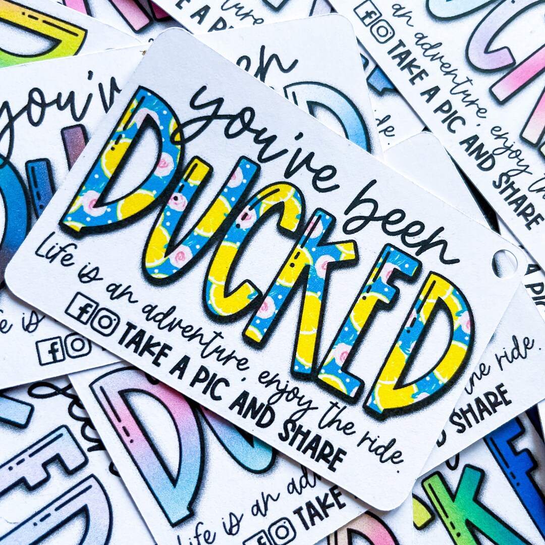Summer Vibes Duck Tags, You’ve Been Ducked, Lemon Duck Duck Tags, Rose ...