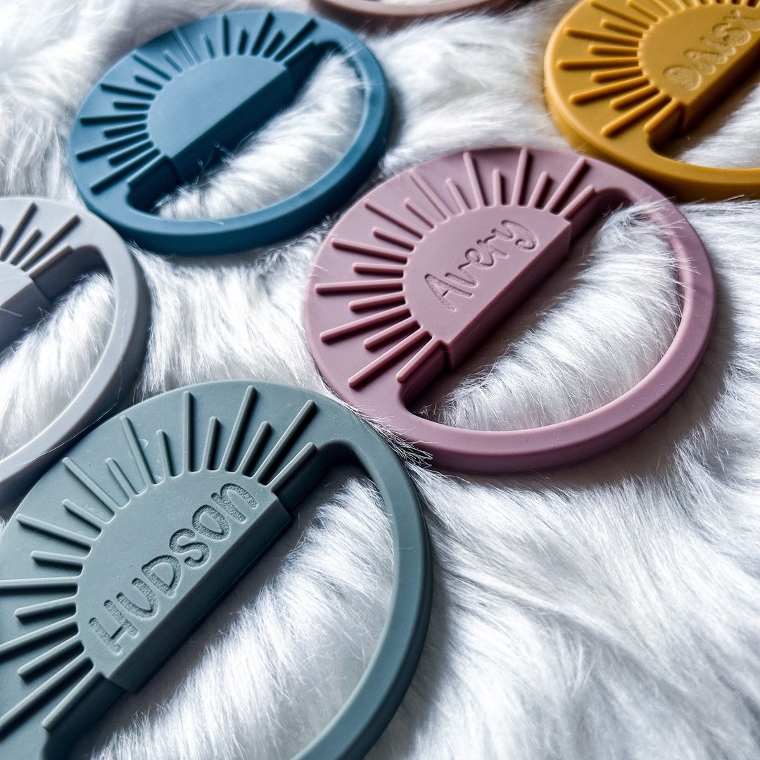 Custom Silicone Sunset Teether, Reusable Personalized Baby Teething ...