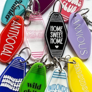 Retro Motel Keychain, Funny Keychains, Custom Keychains, Snarky Sassy ...