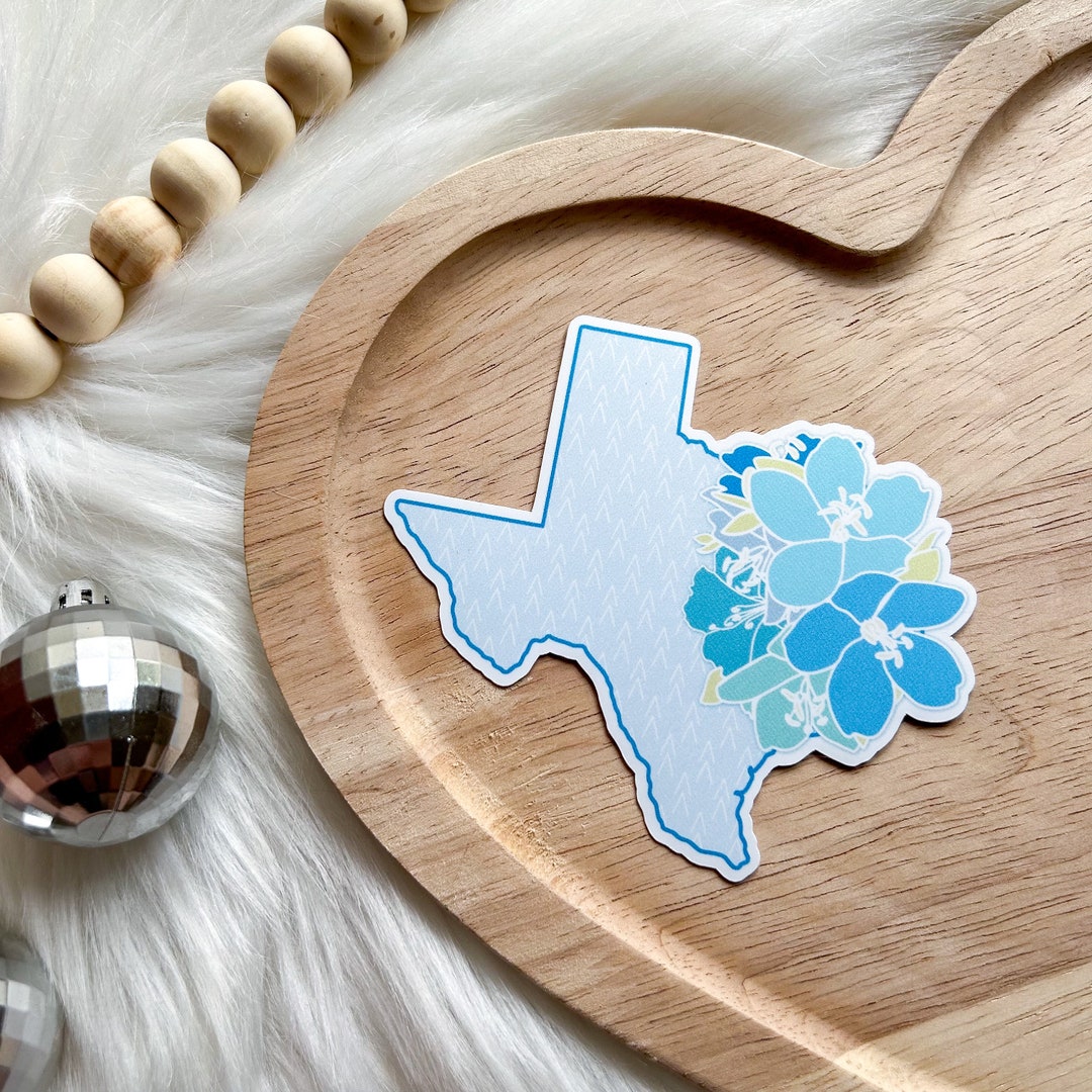 Floral State Sticker, Texas Girl Bluebonnet Sticker, State Outline ...