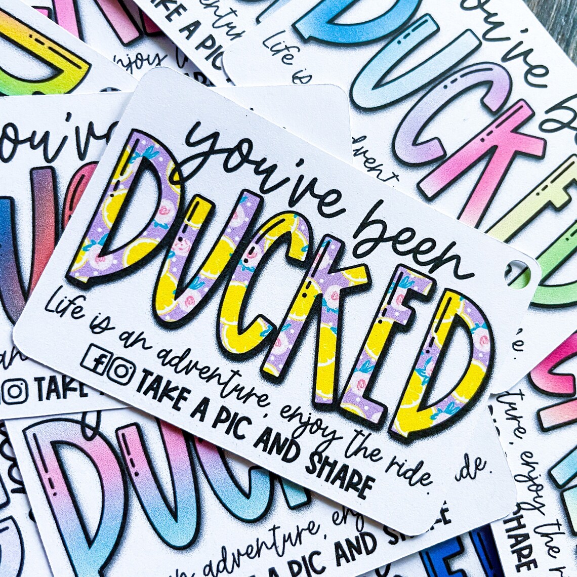 Summer Vibes Duck Tags, You’ve Been Ducked, Lemon Duck Duck Tags, Rose ...