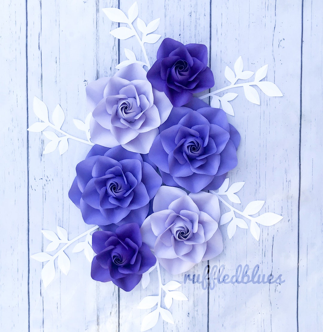Purple Paper Flower Nursery Wall Decor, Ombre Purple Party Decor ...