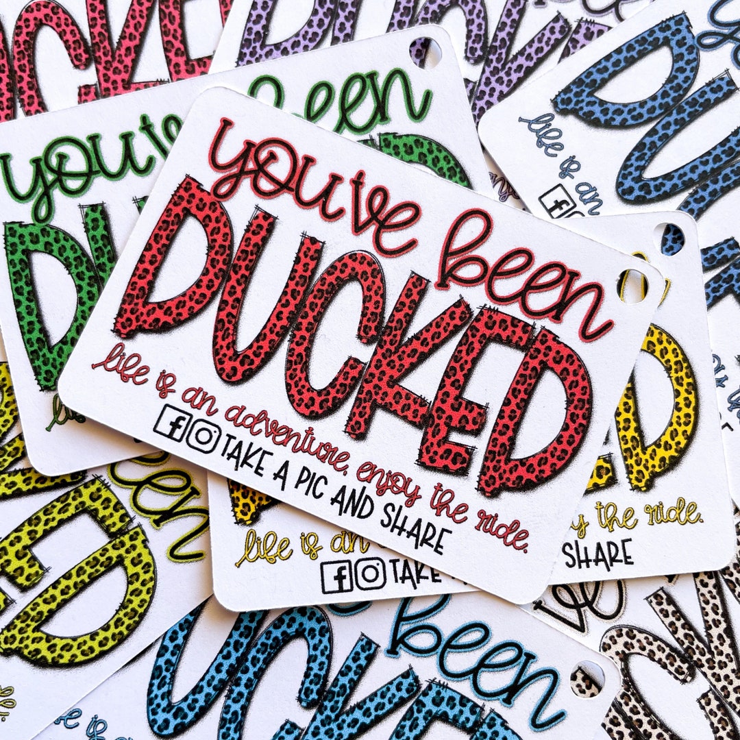 Rainbow Leopard Print Duck Duck Tags, Cheetah Print You’ve Been Ducked ...