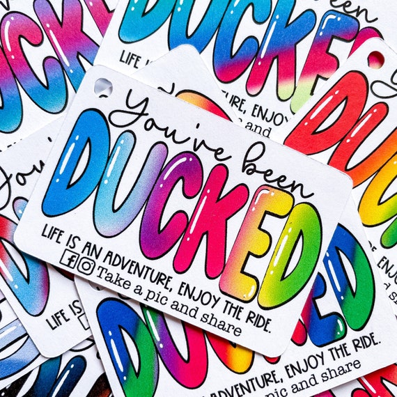 Youve Been Ducked Rainbow Bubble Letter Colorful Duck Duck - Etsy