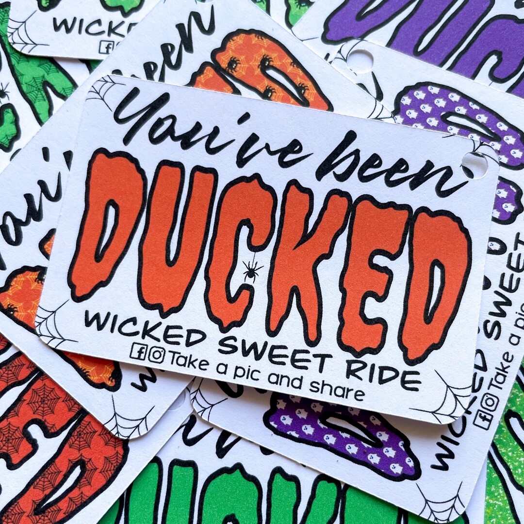 Halloween Duck Tags: Spooky Spider Web Design - Etsy