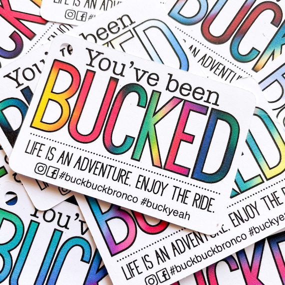 Buck Buck Bronco Youve Been Bucked Colorful Bucking Tags - Etsy