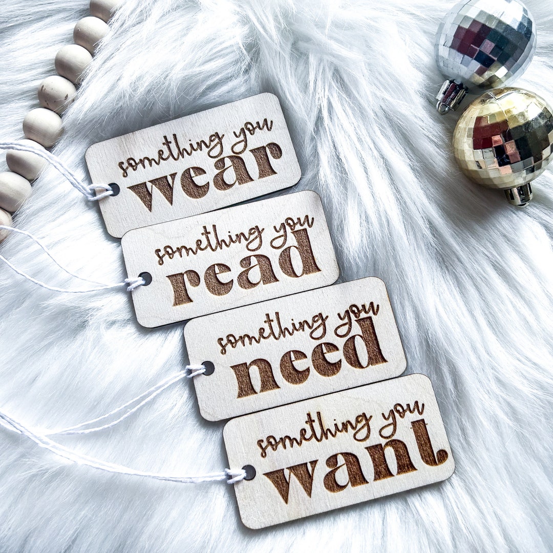 Need Want Wear Read Gift Tags, Reusable Gift Tags, Something You Want ...