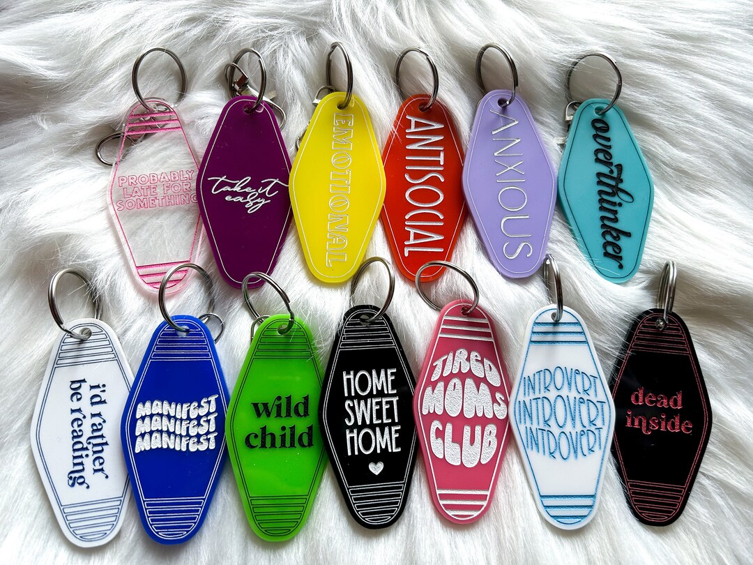 Retro Motel Keychain, Funny Keychains, Custom Keychains, Snarky Sassy Accessories, Personalized ...