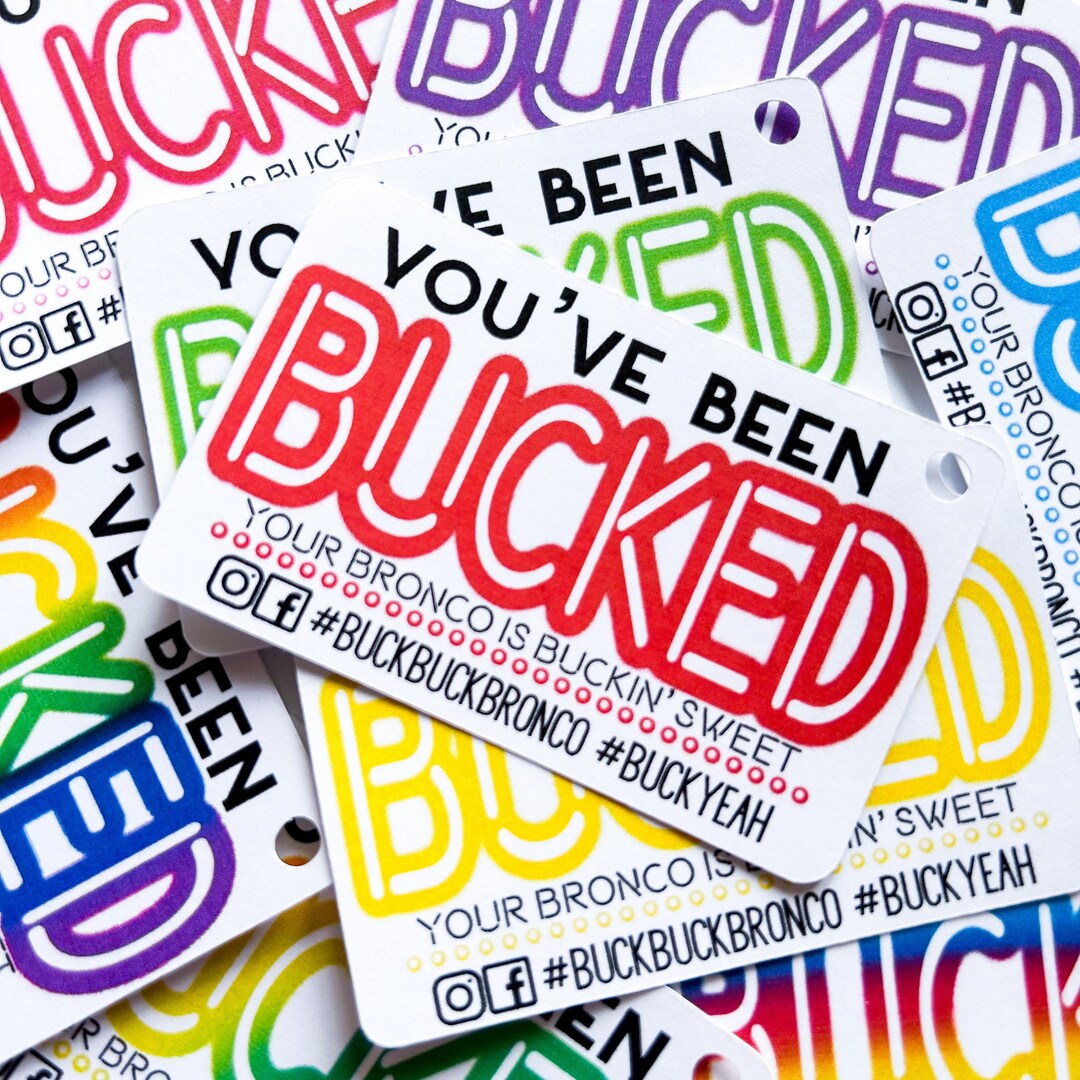 Neon Sign Lettering Buck Tags, You’ve Been Bucked, Colorful Neon Buck ...