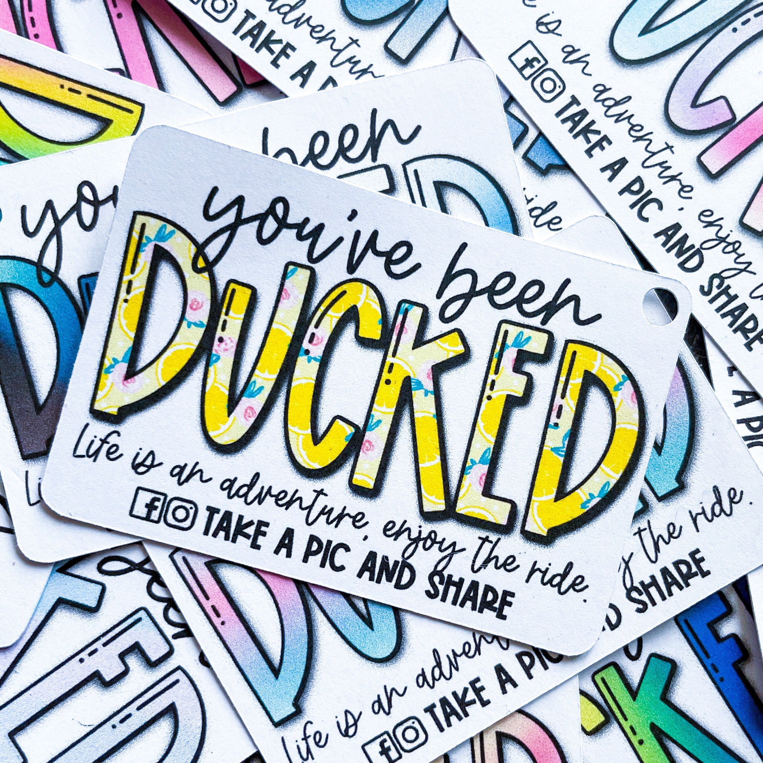 Summer Vibes Duck Tags, You’ve Been Ducked, Lemon Duck Duck Tags, Rose ...