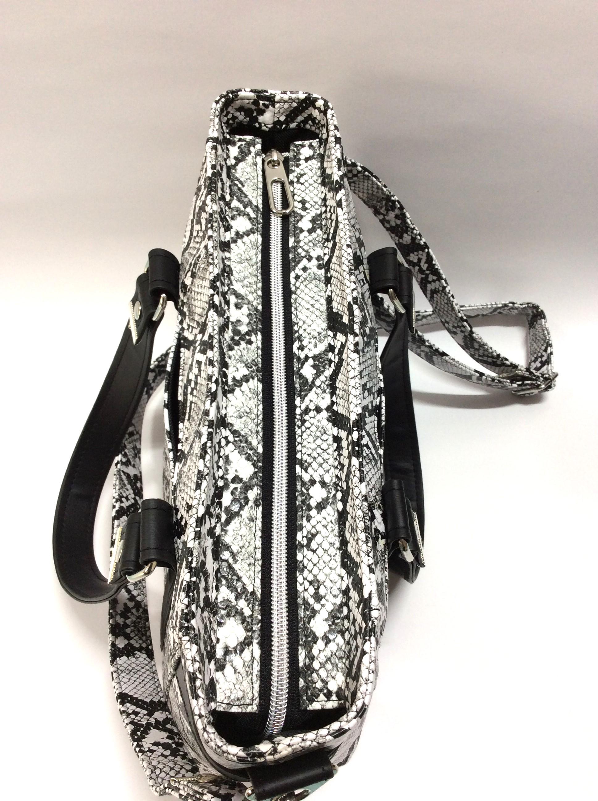 Snake Faux Leather Crossbody Bag: Black Accents, Adjustable Strap - Etsy
