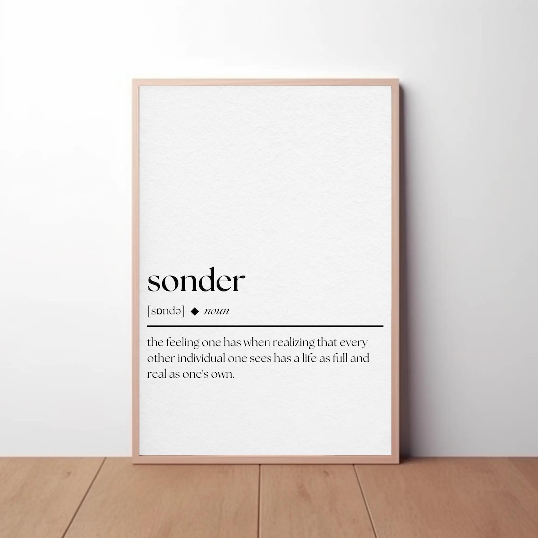 Sonder Definition Poster Print Wall Art | Home Office Dorm Decor | Chic ...
