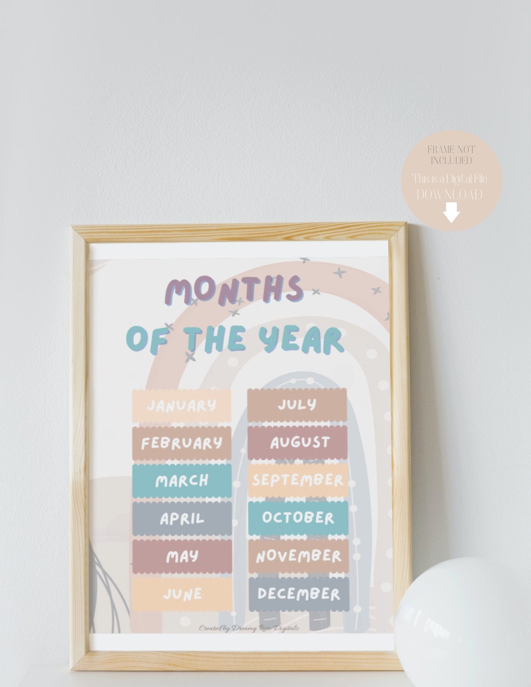 Months of the Year Poster, Educational Posters for Toddlers ...