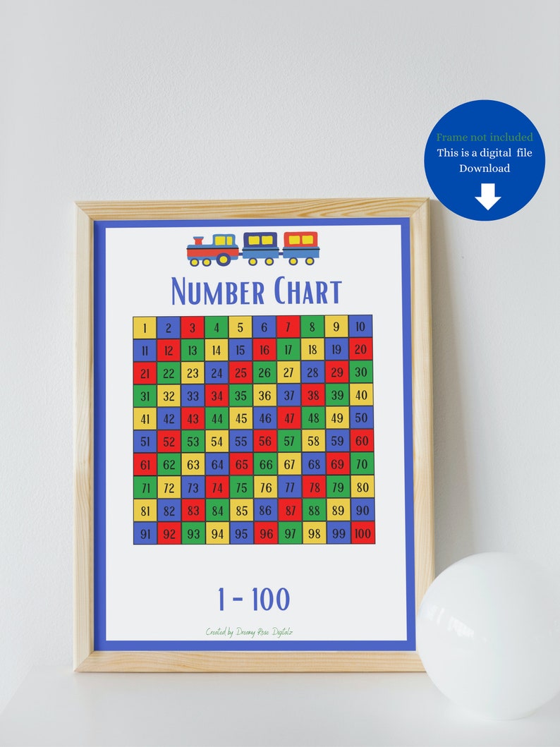 Hundred Number Chart Number Chart for Kids Number Chart - Etsy