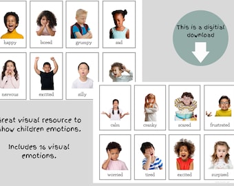 Emotion Poster and Cards to Print Display Use in a Classroom - Etsy