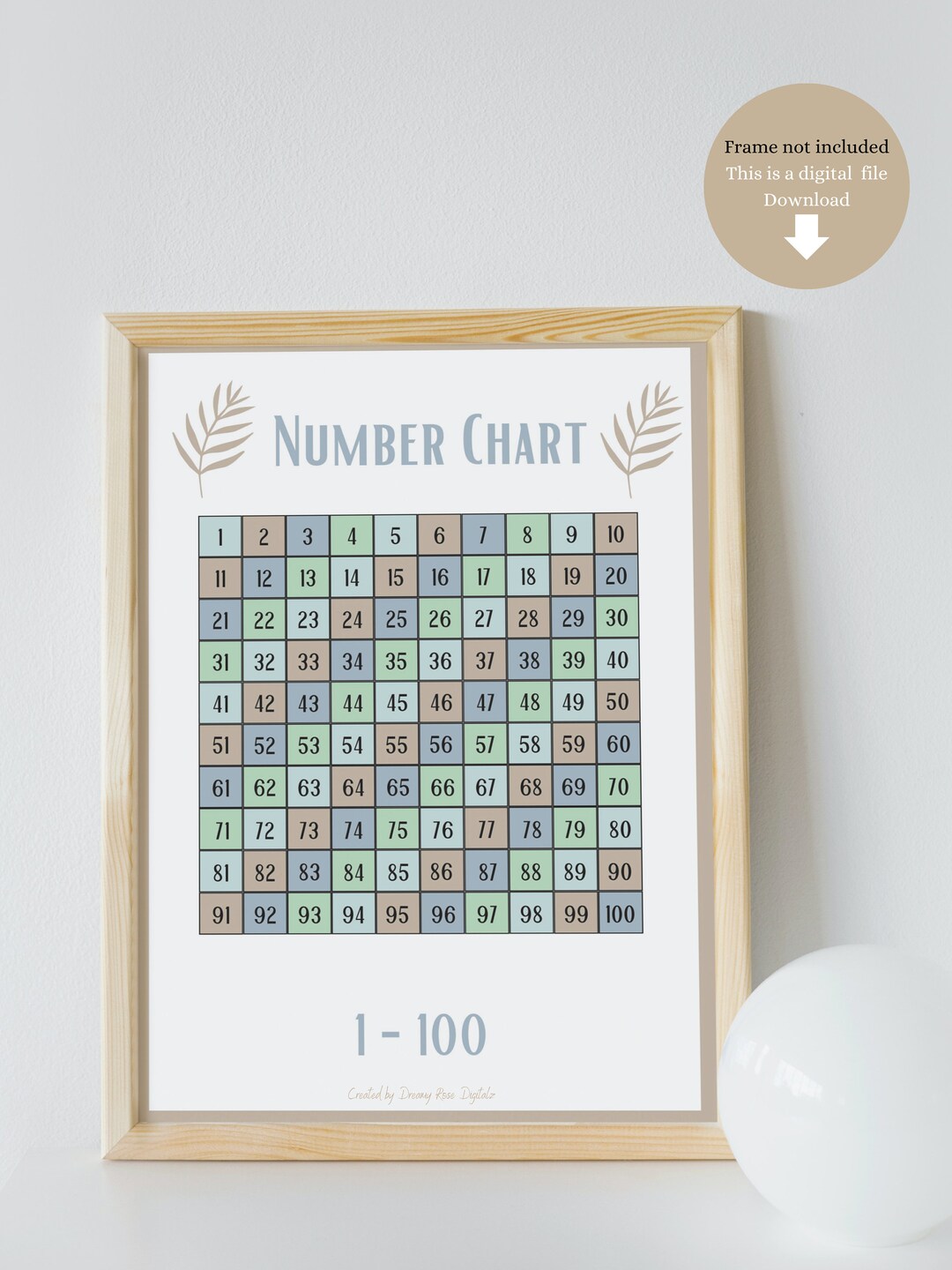 Hundred Number Chart Number chart for kids Number chart - Etsy Portugal