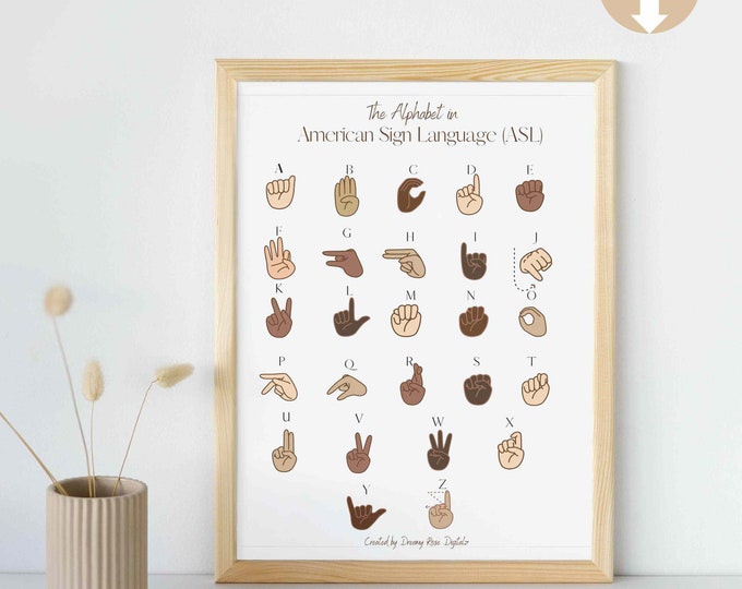 American Sign Language Poster| ASL| Multicultural Inclusive ...