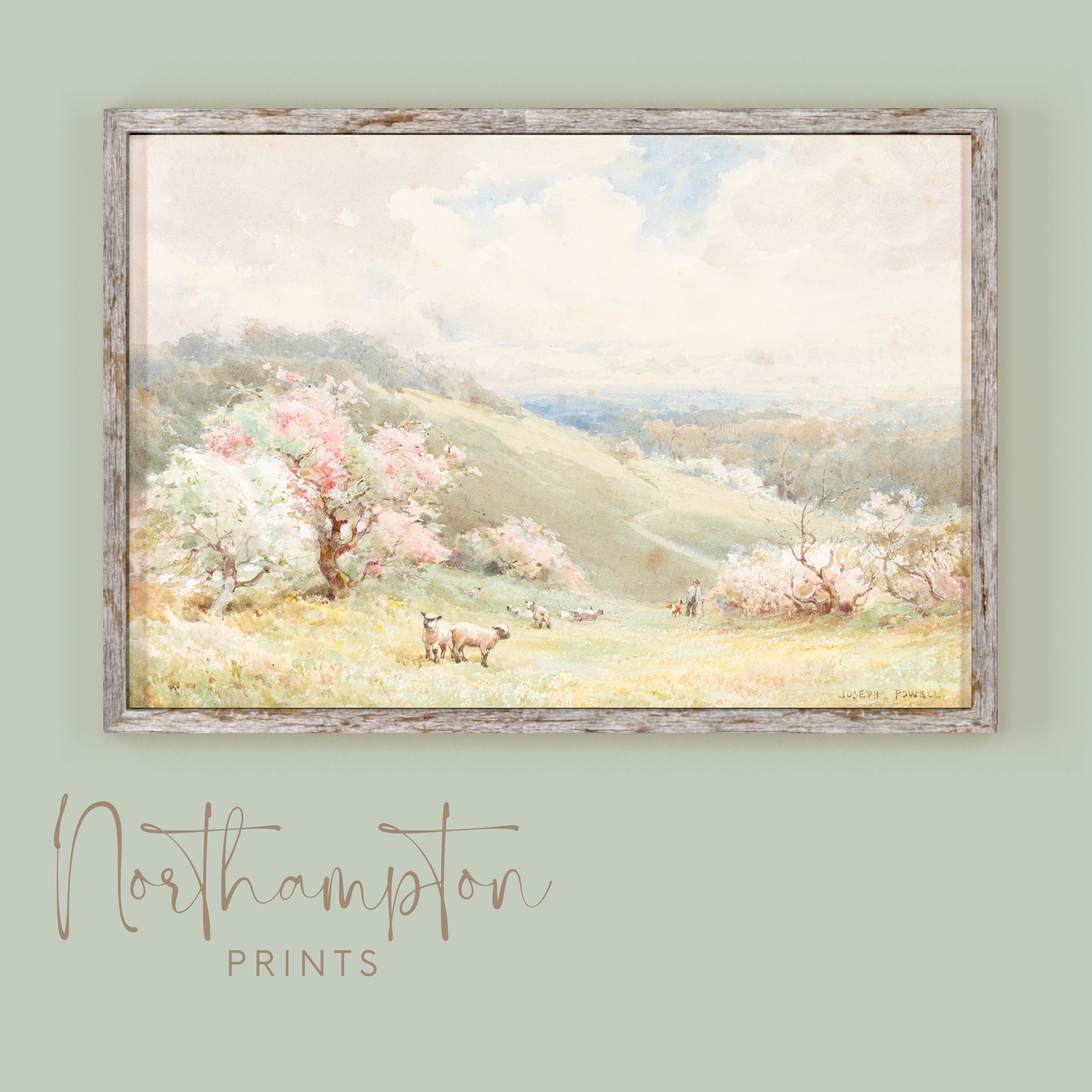 Vintage Wall Art Farmhouse Decor Spring Landscape Easter - Etsy