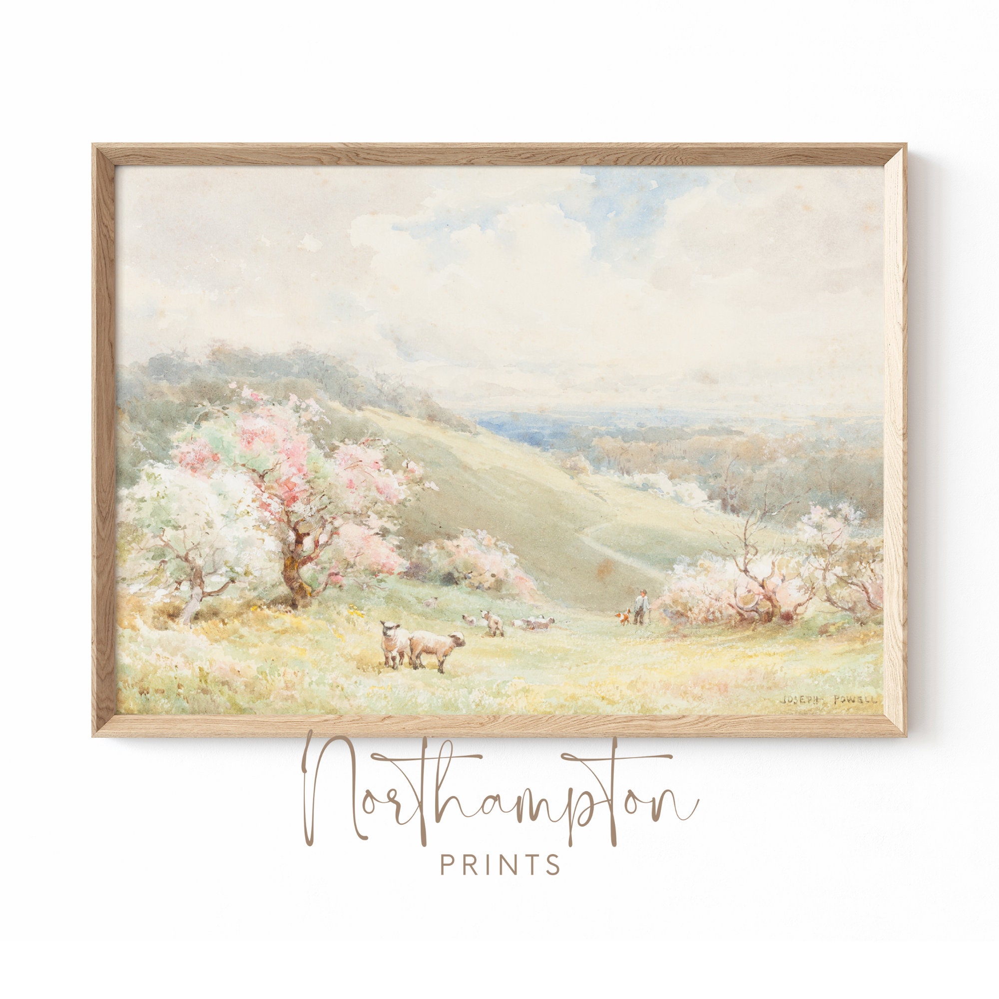 Vintage Wall Art Farmhouse Decor Spring Landscape Easter - Etsy