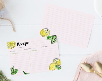 Lemonade Recipe Card - Etsy