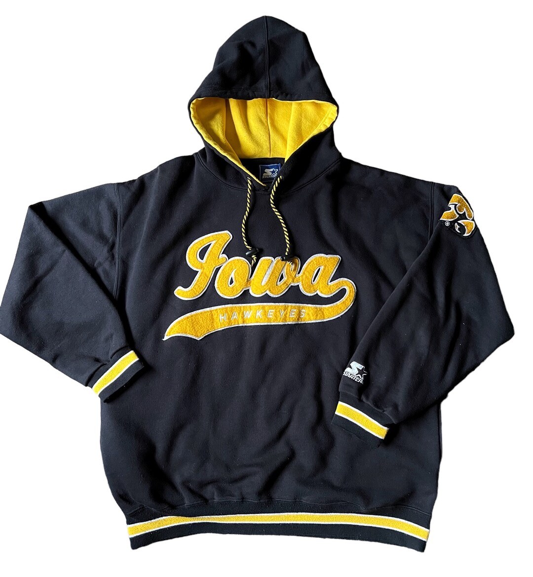 Vintage 1990’s NCAA Iowa Hawkeyes Starter Script Spellout Hoodie Size ...