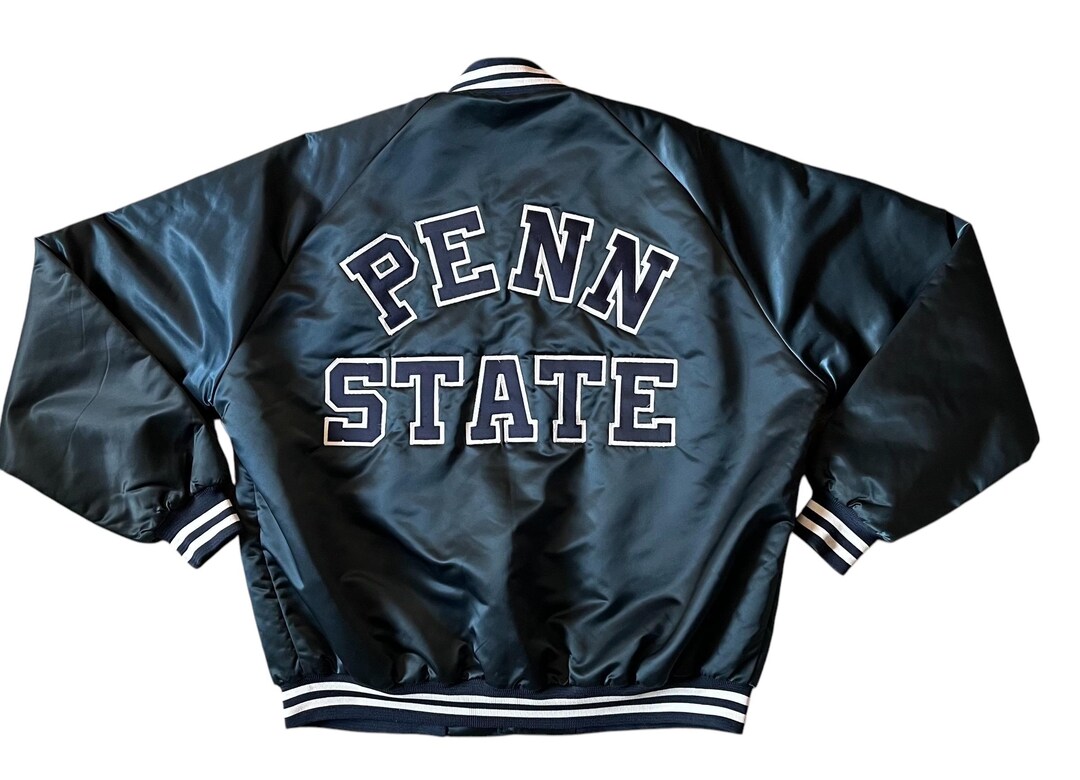 Vintage Penn State Chalk Line Satin Bomber Jacket – Size 2XL Tall, 90s ...