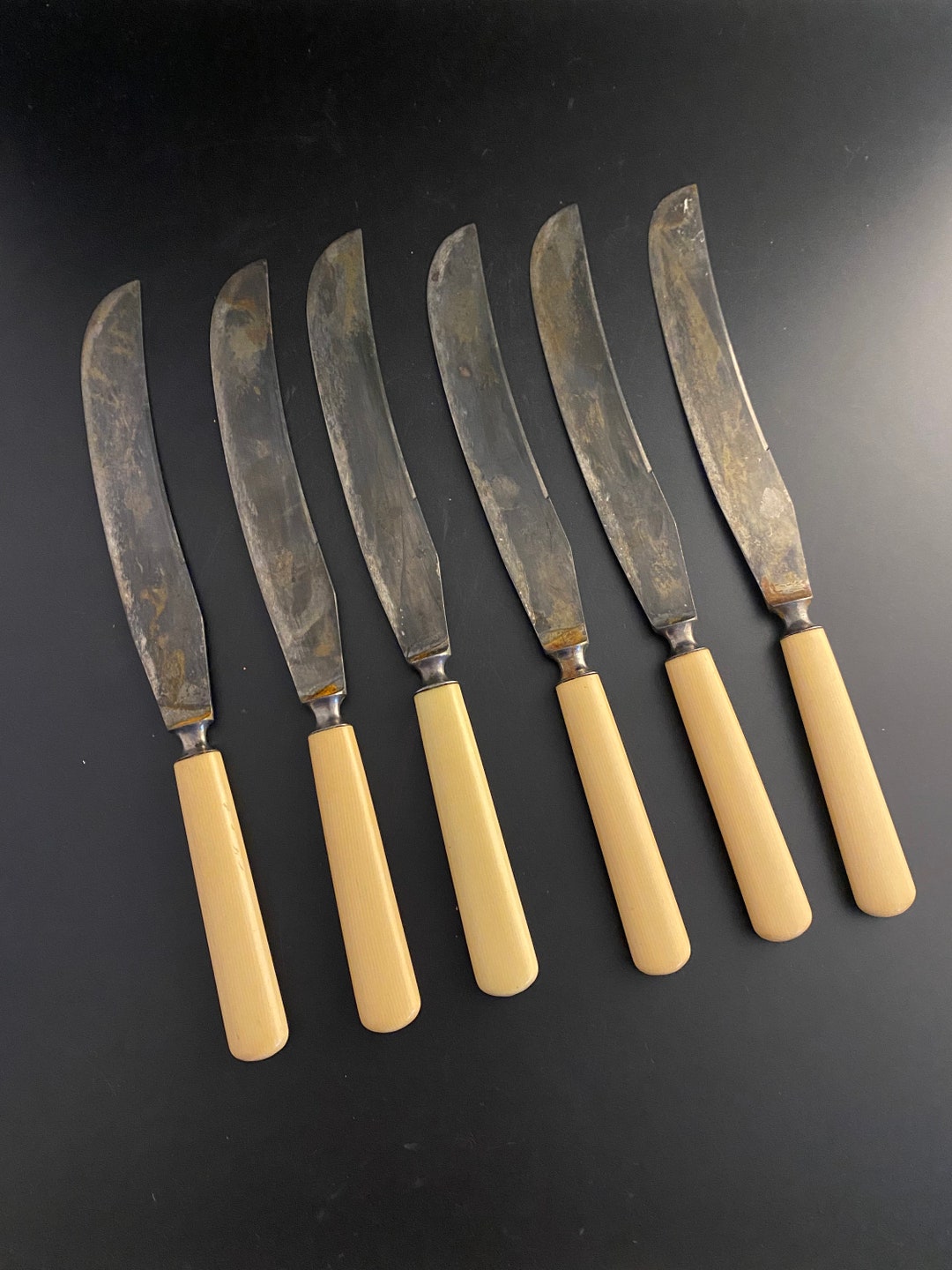 American Silver 1857 World Brand, Set of 6 Vintage Sharp Silver Knives ...