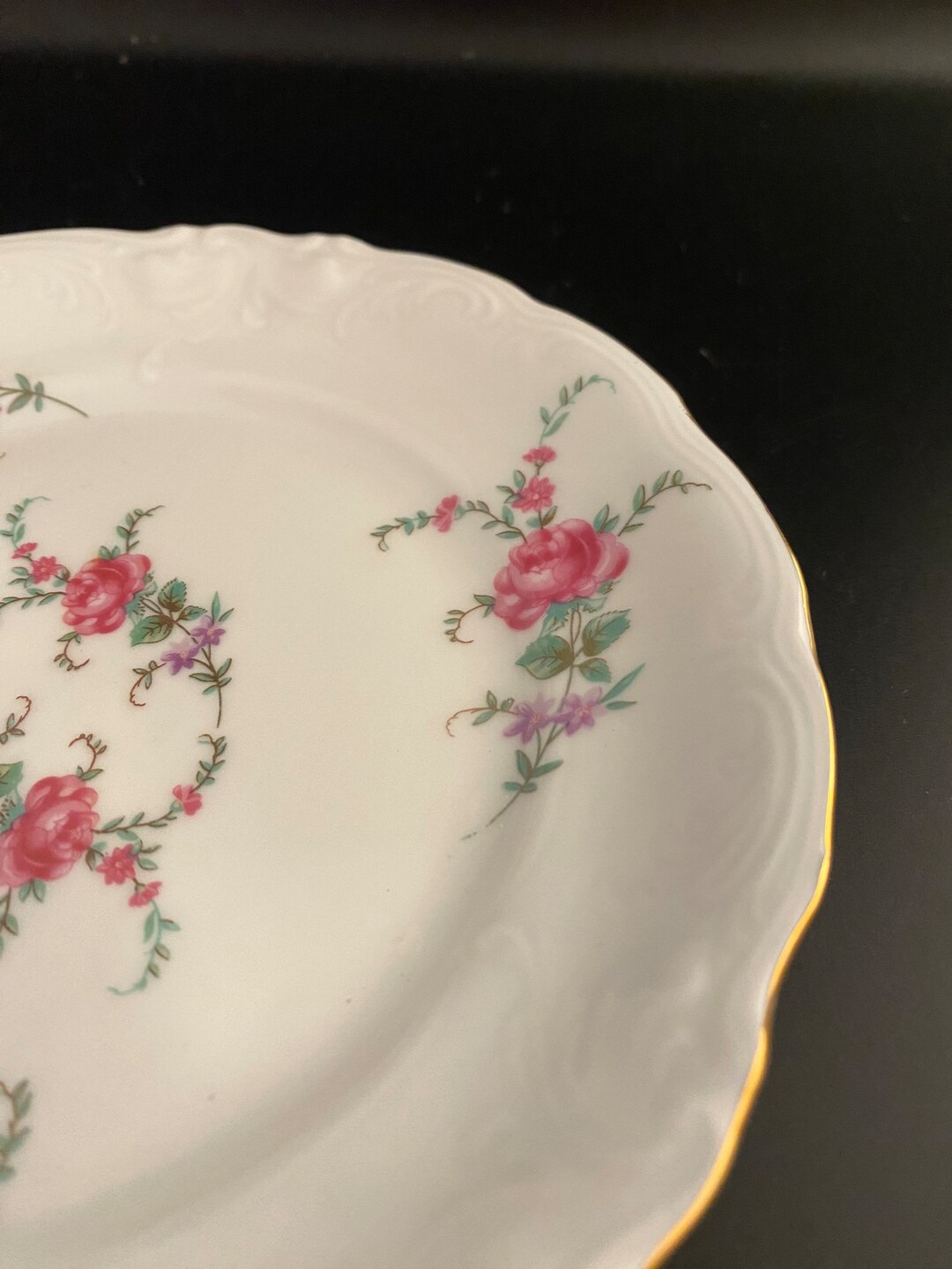 Wawel rose Garden Bread and Butter Plate, Crafted in Poland, - Etsy