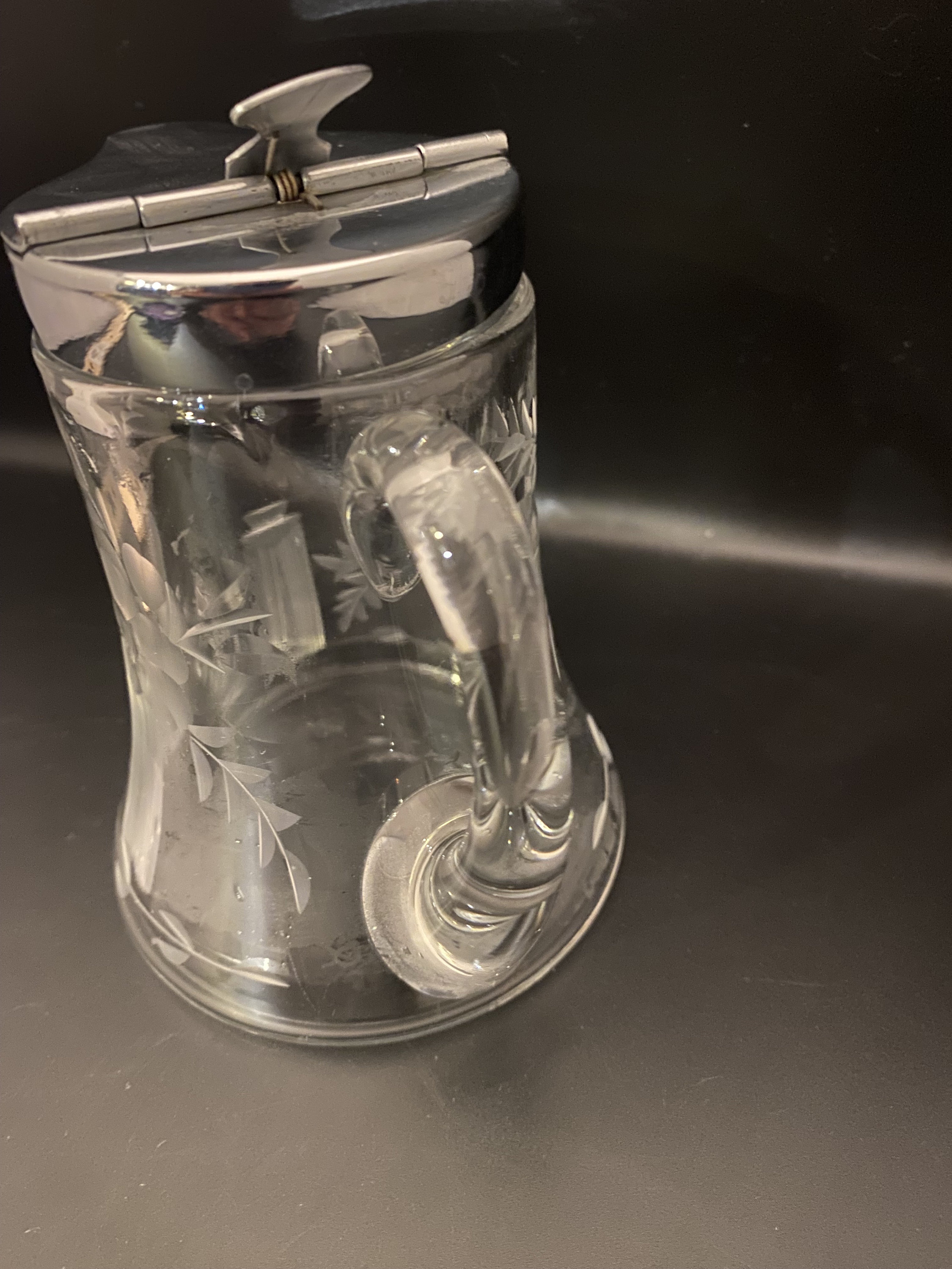 Heisey Glass Syrup Pitcher With Stainless Lid, Vintage - Etsy