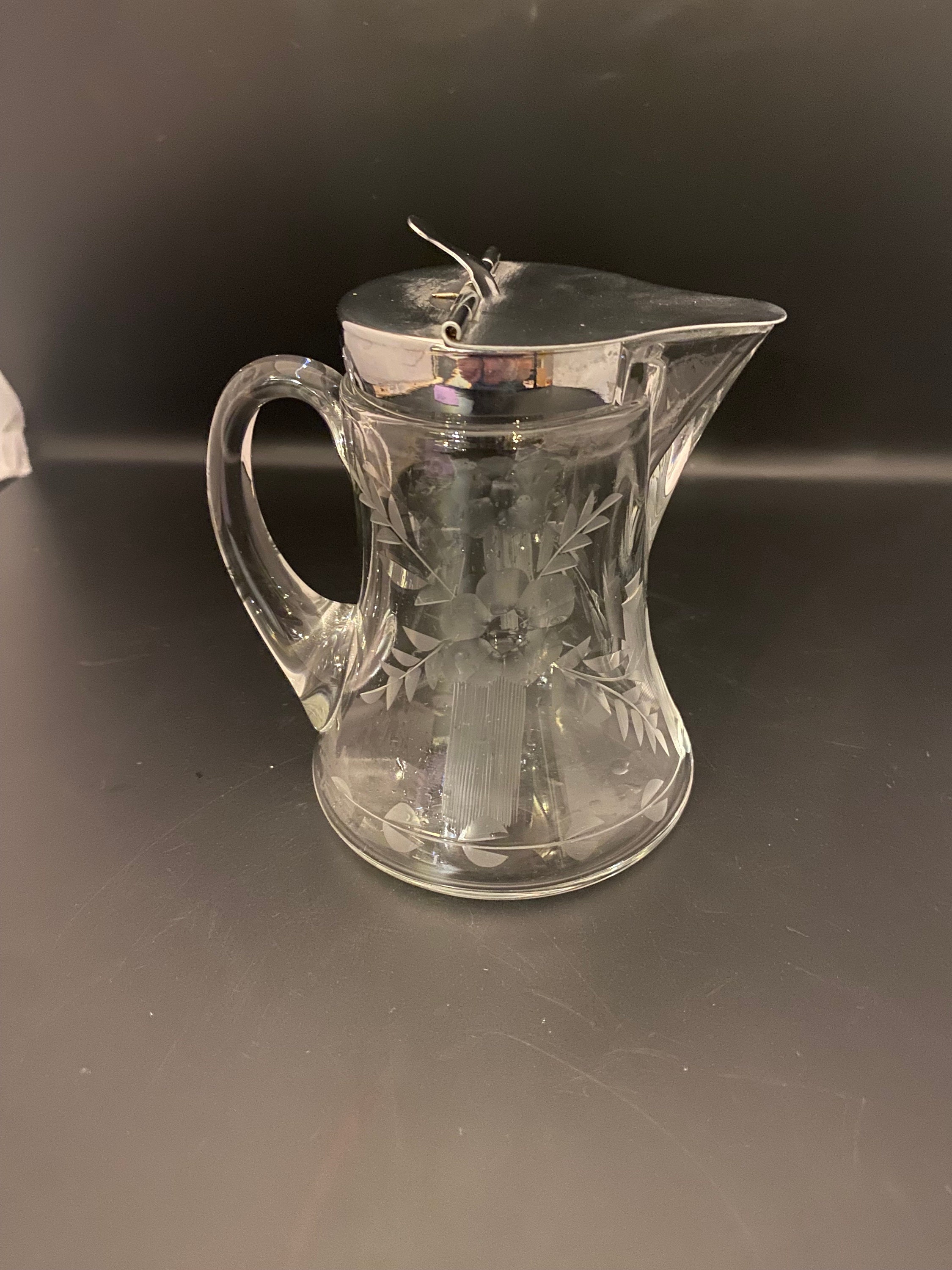 Heisey Glass Syrup Pitcher With Stainless Lid, Vintage - Etsy