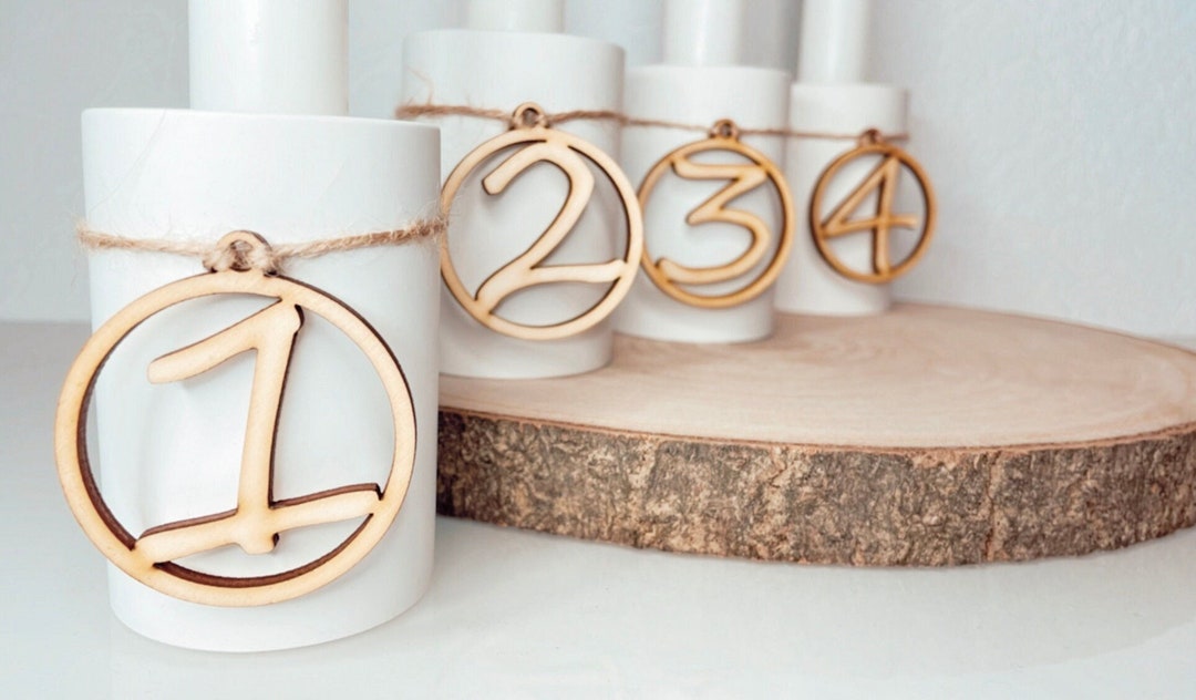 Number Pendant Advent Wreath Advent Pendant Decoration Wood Number - Etsy