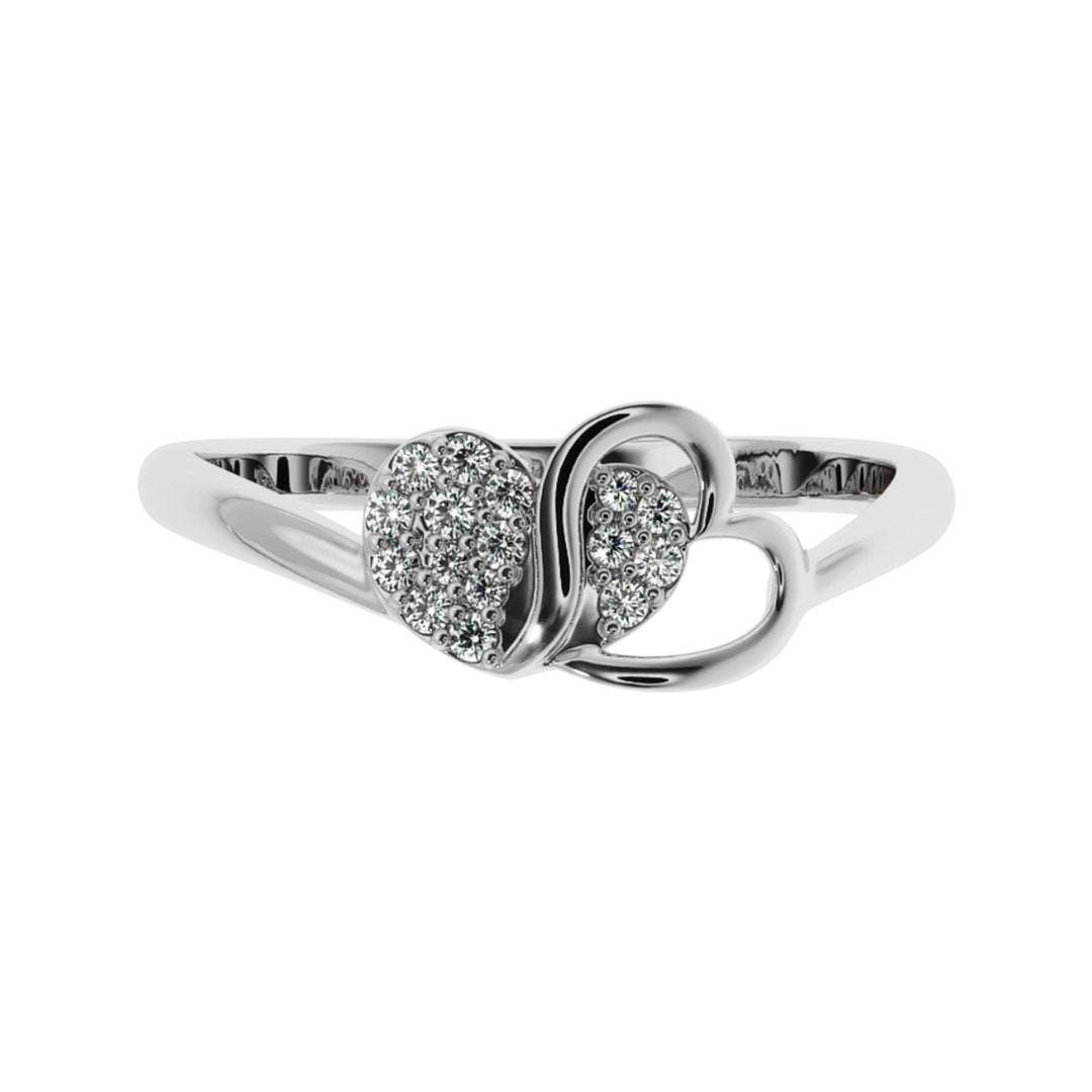 Double Heart Diamond Gold Ring | Rose Gold Heart Wedding Ring | Two ...
