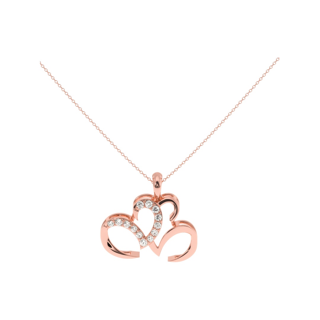 Open Hearts Necklace in Rose Gold , Silver. Dainty Necklace Classy ...