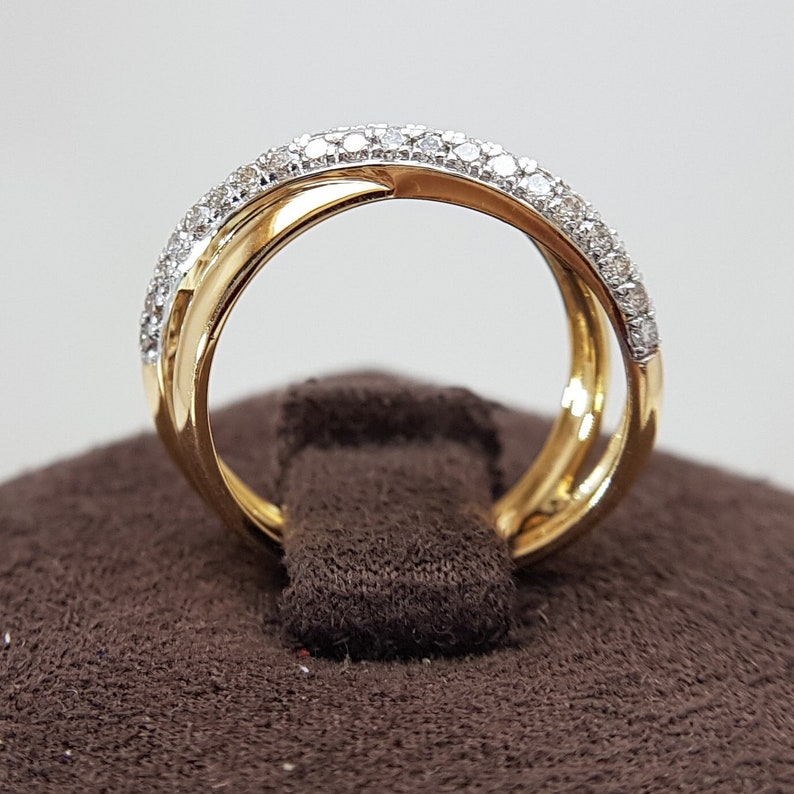 Criss Cross Band Diamond Ring | X Men Diamond Ring | Double Cross Engagement Ring | Wedding Ring ...