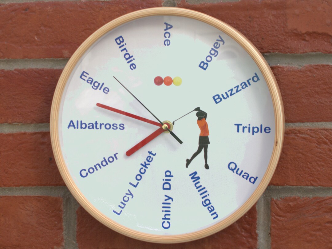 Novelty Golf Wall Clock 10 Bamboo Frame Radio Controlled - Etsy