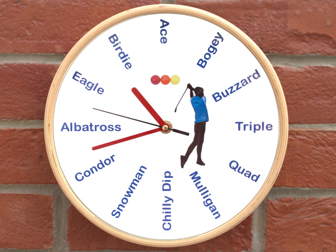 Novelty Golf Wall Clock - 10" Bamboo Frame Radio Controlled - Etsy