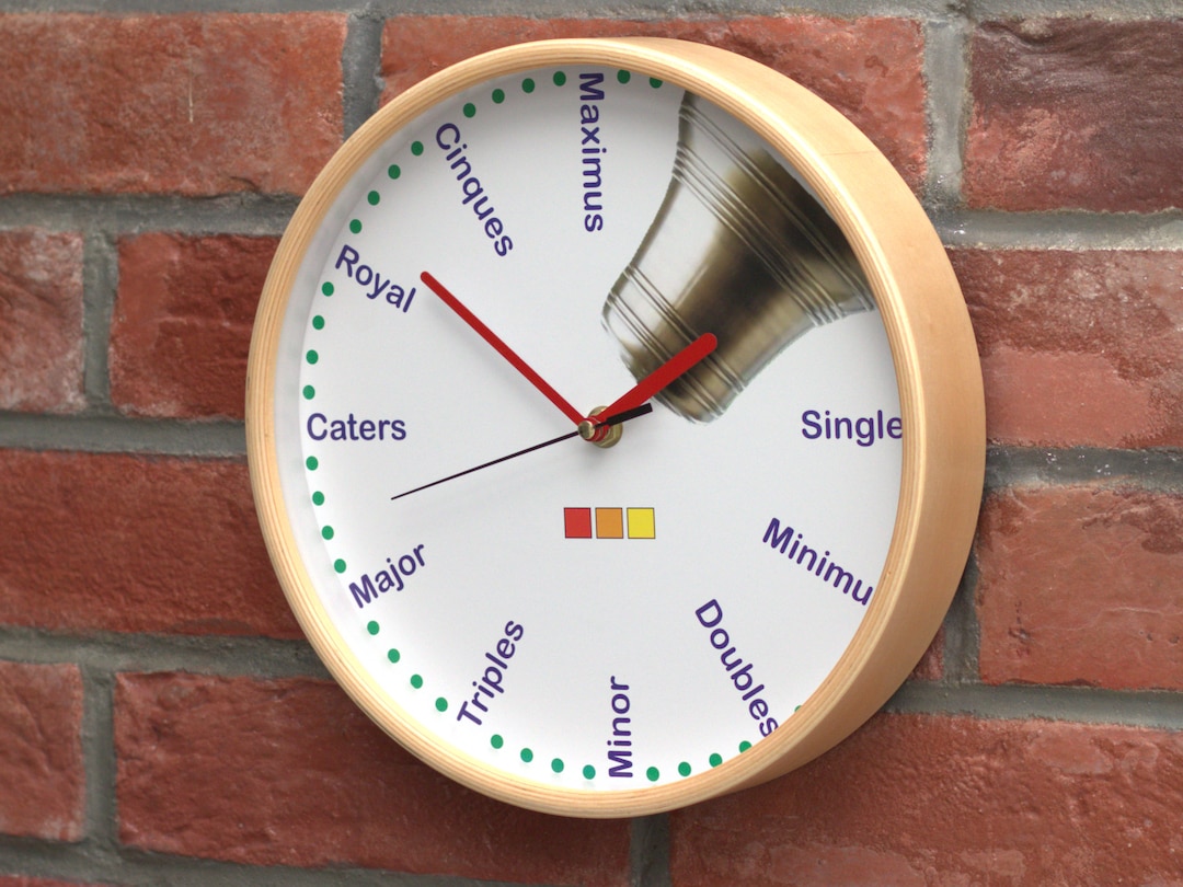 Bell Tower Wall Clock - 10" Round Bamboo Frame Radio Controlled Clock ...