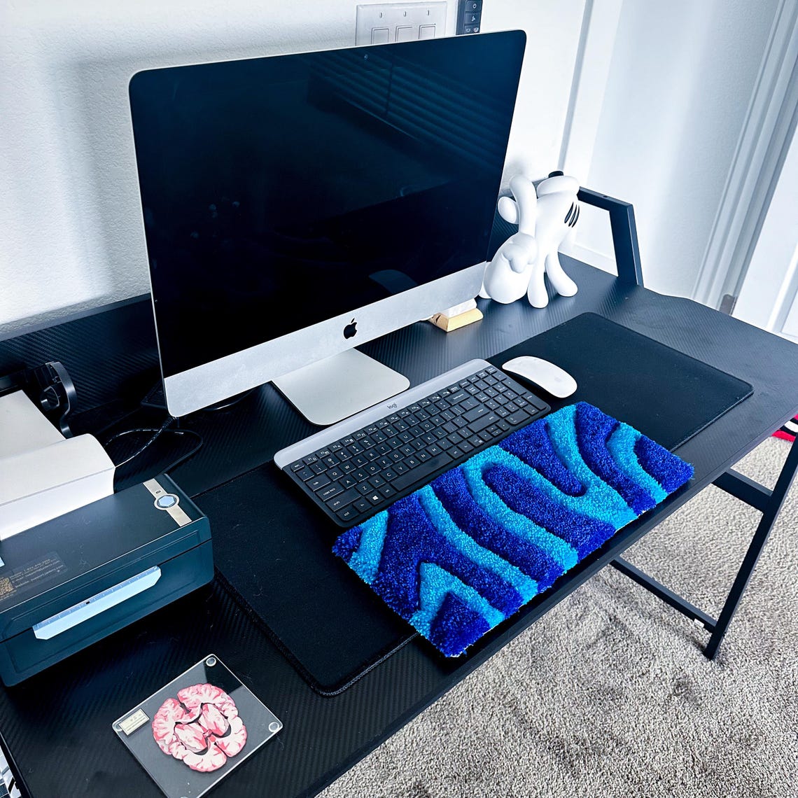 Blue Waves Custom Keyboard Wrist Rest Rug - Etsy