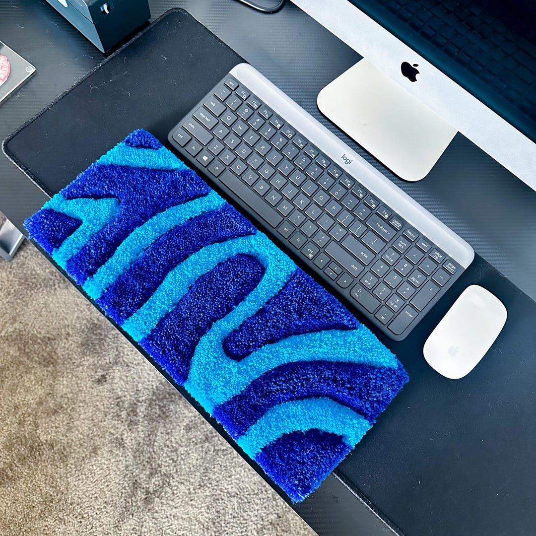 Blue Waves Custom Keyboard Wrist Rest Rug - Etsy
