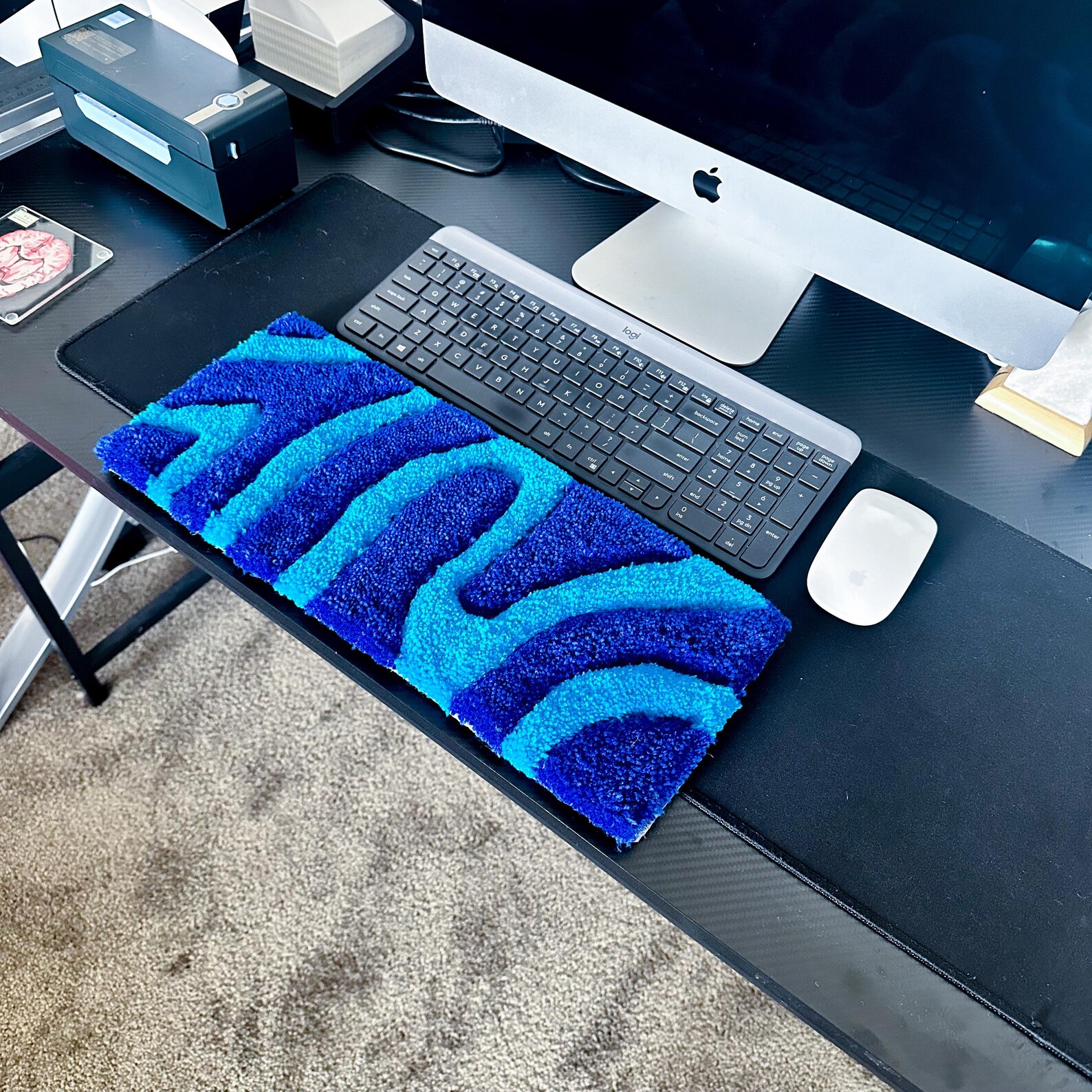 Blue Waves Custom Keyboard Wrist Rest Rug - Etsy