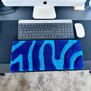 Keyboard Blue Groovy Waves Wrist Rest Rug - Etsy UK