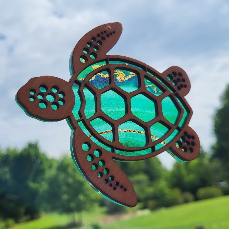 Turtle Suncatcher - Etsy