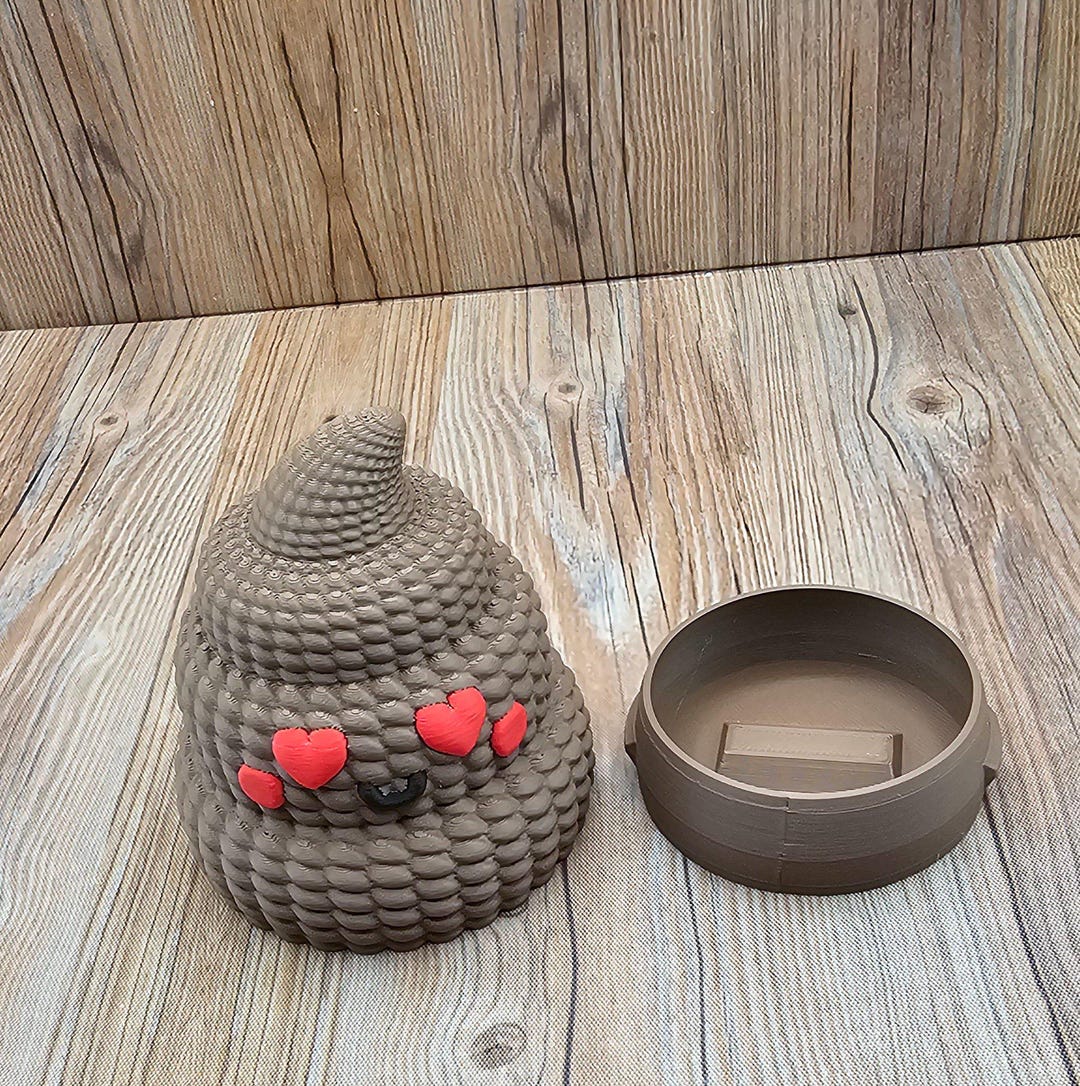 3D Printed Poop Emoji Jewelry Box, Crochet Style, Novelty Gift - Etsy