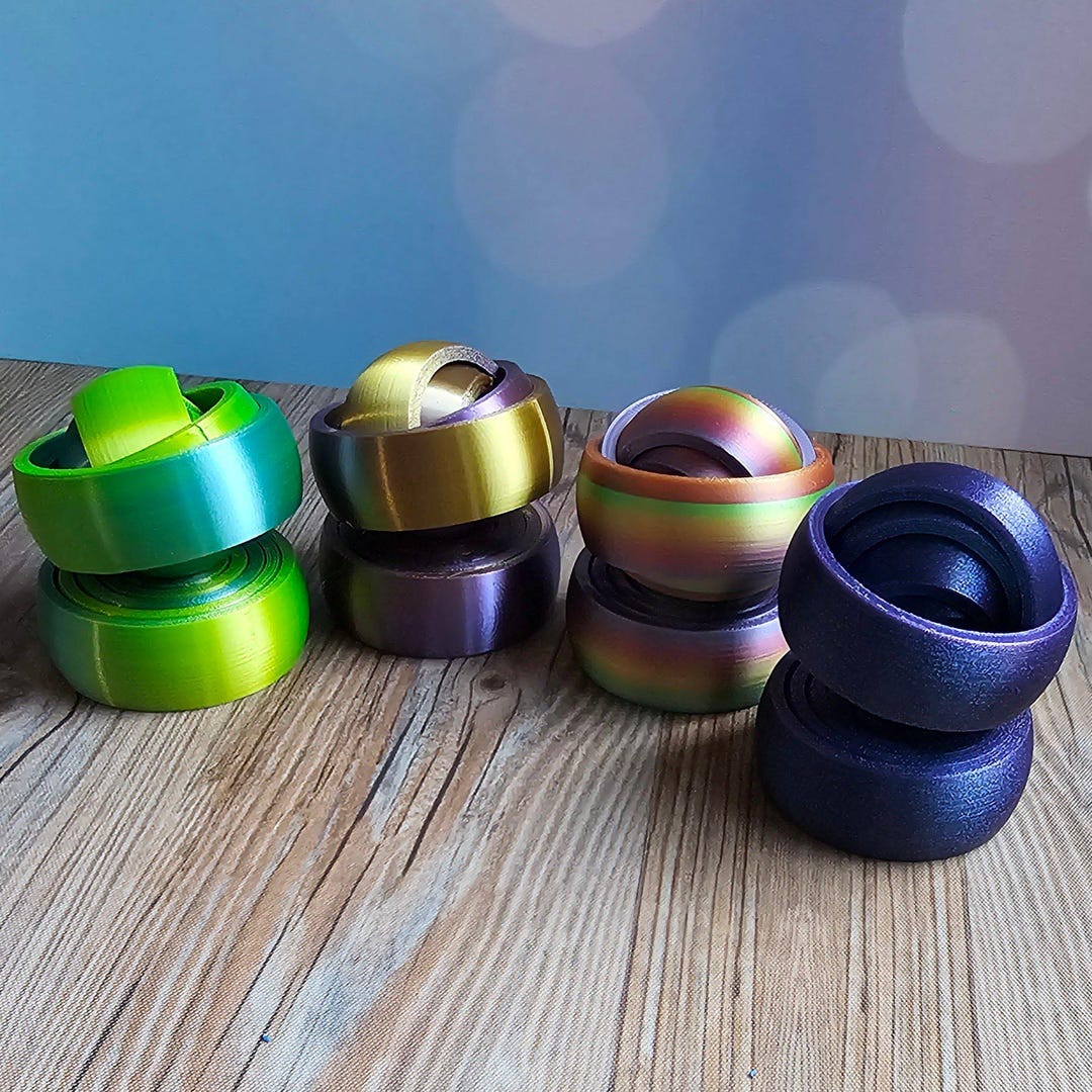 3D Printed Fidget Rings, Sensory Desk Toy, Multiple Colors - Etsy